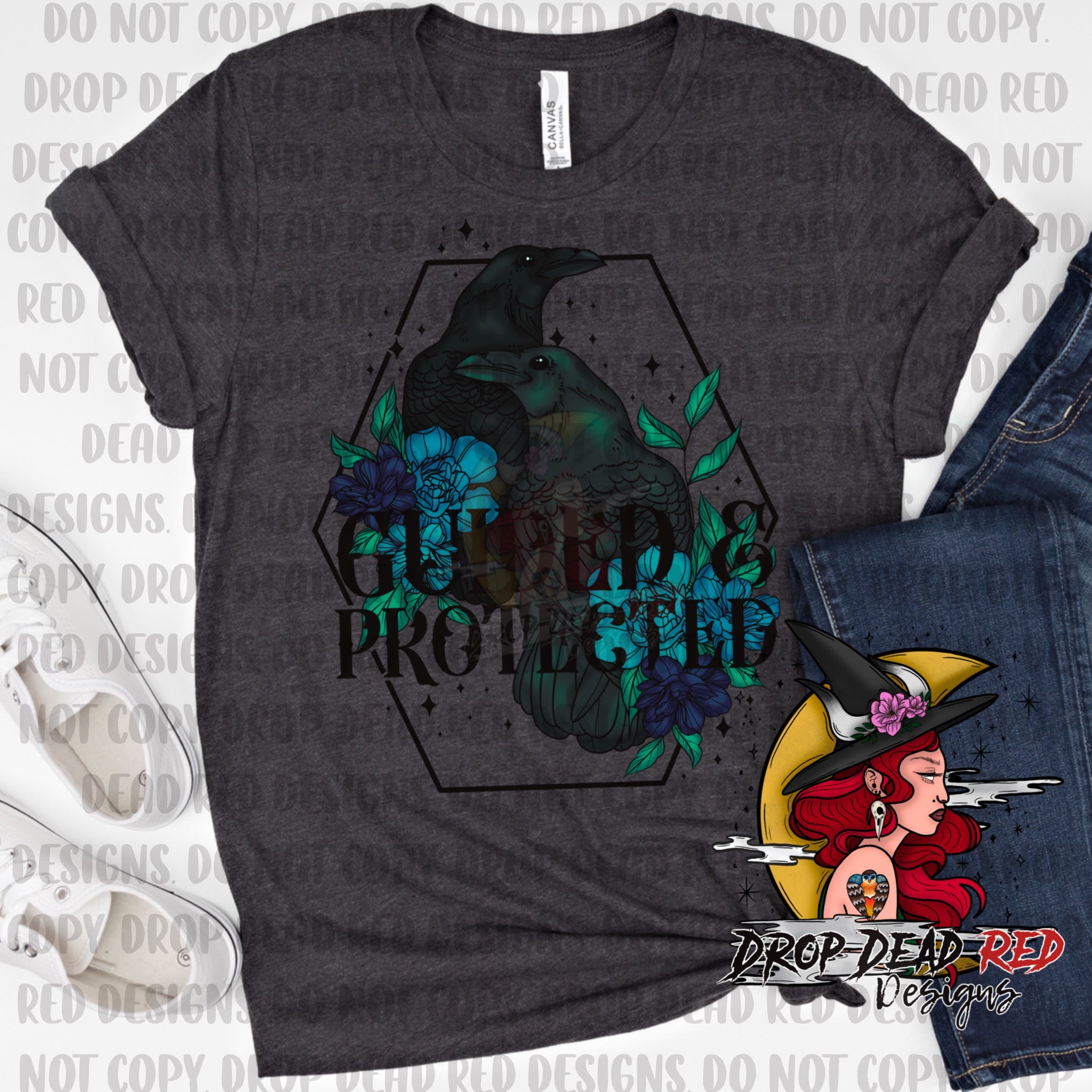 Guided and Protected - Blue - Digital File – Drop Dead Red Designs